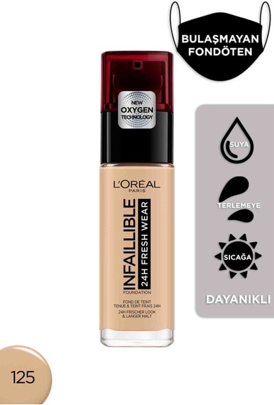 L'Oréal Paris Infaillible 24H Fondöten 125 NATURAL ROSE L'Oréal Paris Infaillible 24H Fondöten 125 NATURAL ROSE