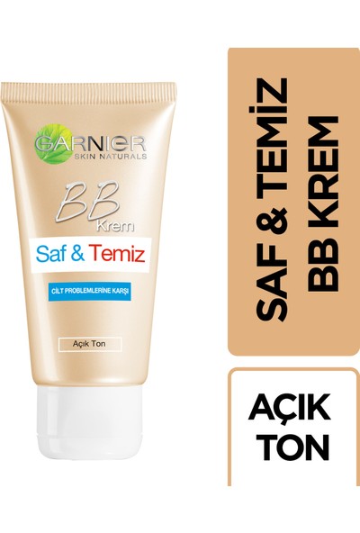 Garnier Saf & Temiz BB Mucizevi Cilt Kusursuzlaştırıcı Açık Ton 50ML Garnier Saf & Temiz BB Mucizevi Cilt Kusursuzlaştırıcı Açık Ton 50ML