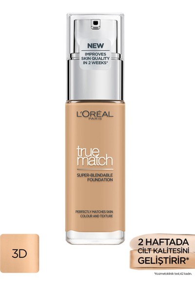 L'Oréal Paris True Match Bakım Yapan Fondöten 3D GOLDEN BEIGE L'Oréal Paris True Match Bakım Yapan Fondöten 3D GOLDEN BEIGE