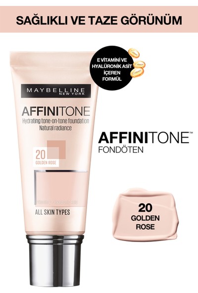 Maybelline New York Affinitone Fondöten - 20 Golden Rose Maybelline New York Affinitone Fondöten - 20 Golden Rose