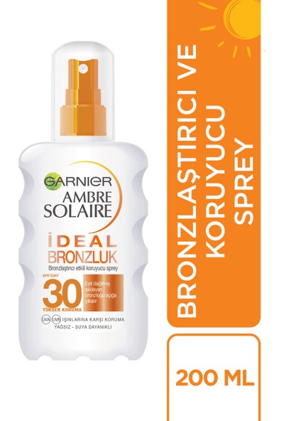Garnier Ambre Solaire İdeal Bronzluk Sprey GKF30 200ML Garnier Ambre Solaire İdeal Bronzluk Sprey GKF30 200ML