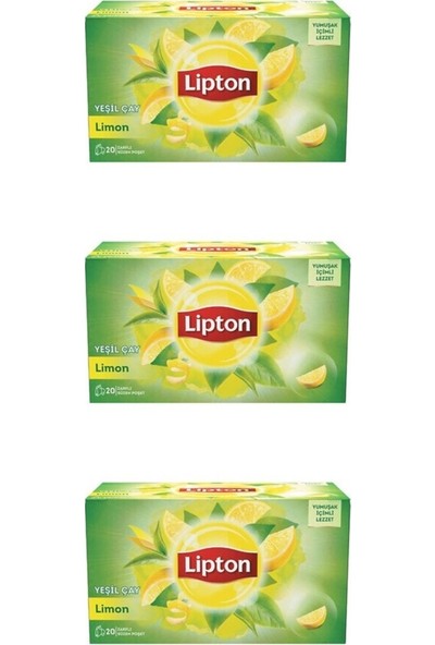 Lipton Yeşil Çay Liomunlu 20 x 3 (Toplam 60 'lı) Lipton Yeşil Çay Liomunlu 20 x 3 (Toplam 60 'lı)