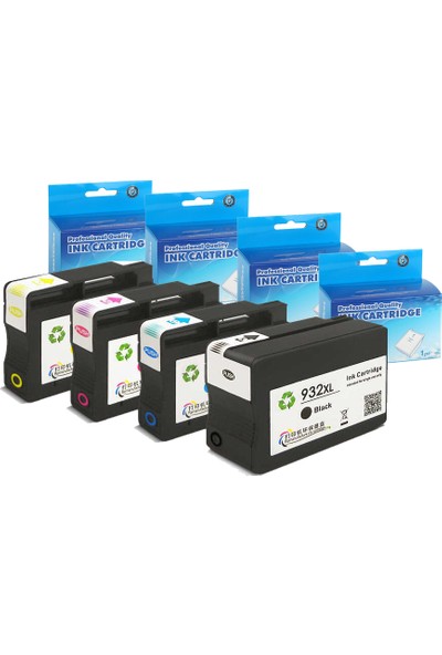 İnkwell Hp 932XL Hp 933XL Uyumlu 4 Renk Muadil Kartuş Hp 7510 7610 İnkwell Hp 932XL Hp 933XL Uyumlu 4 Renk Muadil Kartuş Hp 7510 7610