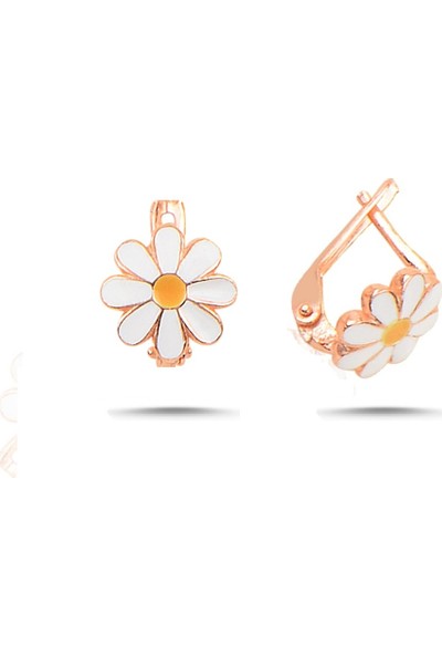 Trend Silver Gümüş Rose Papatya Modeli Mineli Bebek ve Çocuk Küpesi Trend Silver Gümüş Rose Papatya Modeli Mineli Bebek ve Çocuk Küpesi