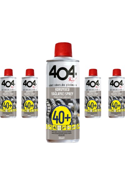 404 Koruyucu Yağlayıcı +40 Pas Sökücü Sprey Yağlama 200ML 5 Adet 404 Koruyucu Yağlayıcı +40 Pas Sökücü Sprey Yağlama 200ML 5 Adet