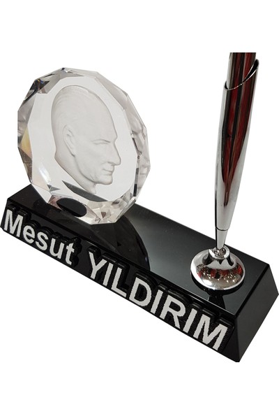 7/24 Hediye Kişiye Özel Masaüstü Aksesuar Atatürk Portre Kalemlik M10001