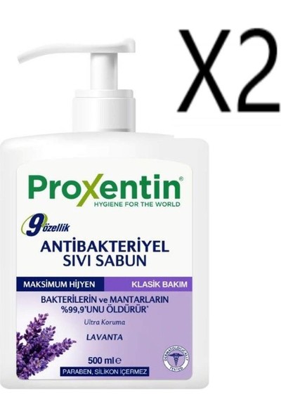 Proxentin Lavantalı Antibakteriyel Sıvı Sabun 500 ml x 2