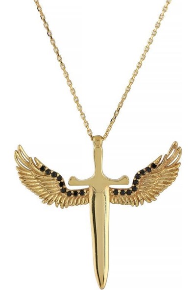 In Love Mikail Kılıcı Melek Kanadı Gümüş Kolye