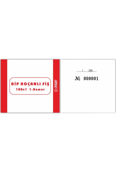 Kaya Dipkoçanlı Büyük Boy 1.hamur Kağıt Numaralı Fiş 10'lu