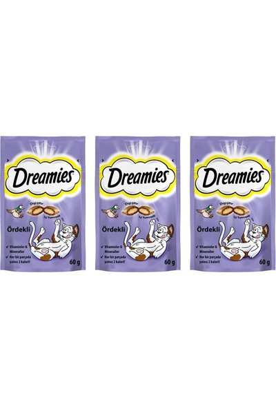 Dreamies Ördekli Kedi Ödül Maması 60 gr x 3 Adet Dreamies Ördekli Kedi Ödül Maması 60 gr x 3 Adet