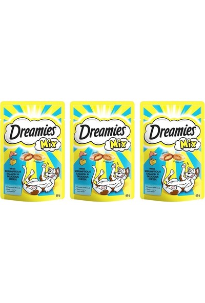 Dreamies Mix Peynir ve Somonlu Kedi Ödül Maması 60 gr x 3 Adet