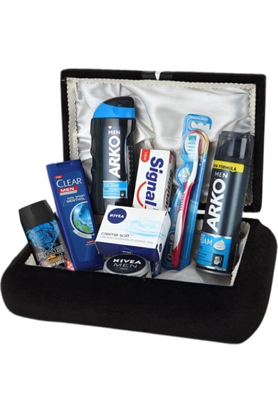 Güzellik Paketim Erkek Bakım Seti + Axe Deosprey - Damat Nişan Çeyiz Sandık Bohça Seti