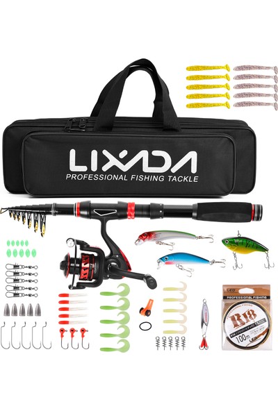 Lixada Olta ve Makara Combo Karbon Fiber Teleskopik Lixada Olta ve Makara Combo Karbon Fiber Teleskopik