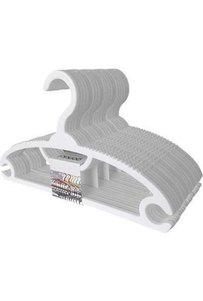 Gondol Plastik Çocuk Kıyafet Askısı Bebek Kıyafet Askısı 12 Adet Beyaz