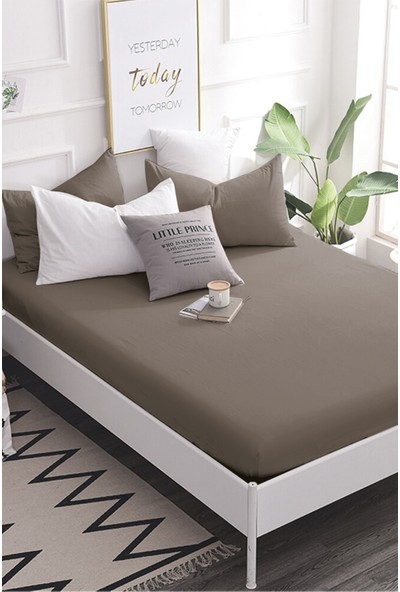 Roza Home Collection Kahve Çift Kişilik Pamuklu Lastikli Çarşaf 160X200 Roza Home Collection Kahve Çift Kişilik Pamuklu Lastikli Çarşaf 160X200