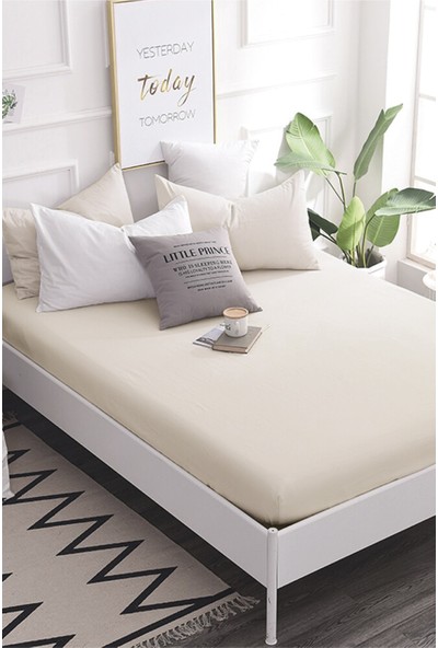 Roza Home Collection Krem Battal Boy Pamuklu Lastikli Çarşaf 180X200 Roza Home Collection Krem Battal Boy Pamuklu Lastikli Çarşaf 180X200