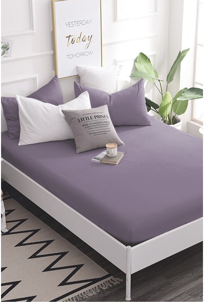 Roza Home Collection Lila Tek Kişilik Pamuklu Lastikli Çarşaf 100X200 Roza Home Collection Lila Tek Kişilik Pamuklu Lastikli Çarşaf 100X200