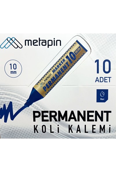Tardu İthalat Metapin Koli Kalemi 10 mm 10'lu - Mavi