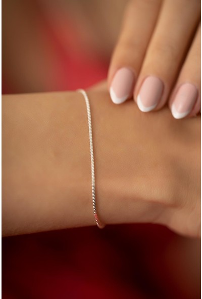 Ninova Silver Tilki Kuyruğu Model Gümüş İtalyan Bileklik