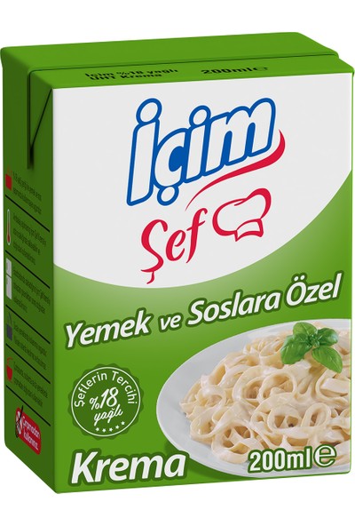 İçim Şef Yemeklik Krema %18 Yağlı 200 ml