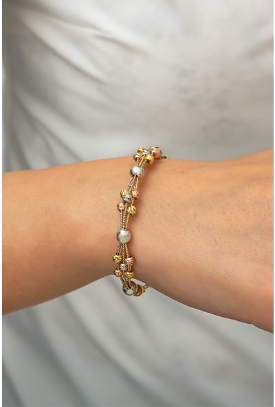 Papatya Silver Dorica Toplu Renkli Fantezi 925 Ayar Gümüş Bileklik