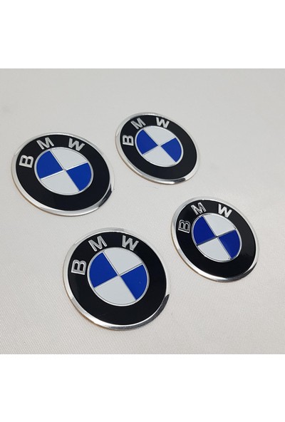 Yed Jant Göbeği Arma Bmw Alüminyum Yapıştırma 60mm Mavi 4'lü Set