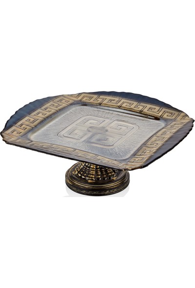 Biev Versace Kare Ayaklı Servis Tabağı 34 cm