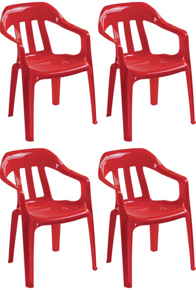 Romanoset Plastik Romanoset Derya Kollu Plastik Sandalye 4 Lü Set