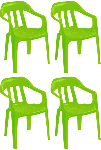Romanoset Plastik Romanoset Derya Kollu Plastik Sandalye 4 Lü Set