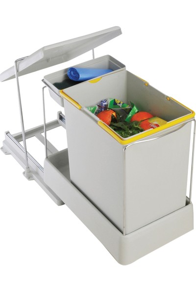 Pelikan 21600 Raylı Dolapiçi Çöp Kovası 16+1 Lt (17 Lt) - Mutfak Çöp Kovası Pelikan 21600 Raylı Dolapiçi Çöp Kovası 16+1 Lt (17 Lt) - Mutfak Çöp Kovası