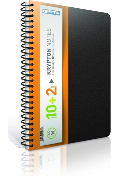 Gıpta Krypton Separatörlü A4 300 Yaprak 10+2 Defter Siyah Gıpta Krypton Separatörlü A4 300 Yaprak 10+2 Defter Siyah