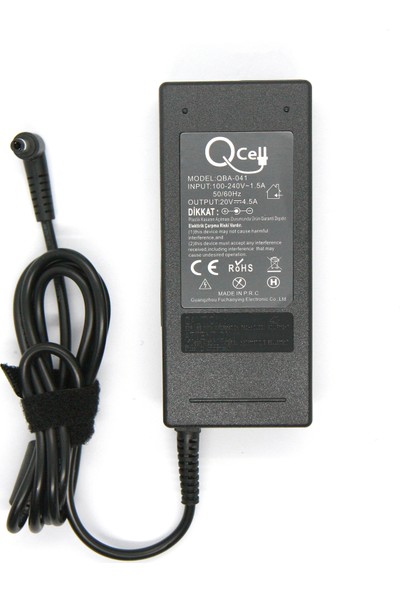 Qcell Lenovo 20V 4.5A 90W 2.5mm 5.5mm Muadil Adaptör Qcell Lenovo 20V 4.5A 90W 2.5mm 5.5mm Muadil Adaptör
