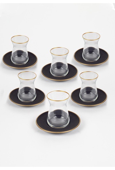 Rakle Black 12 Parça Çay Seti 132 cc.