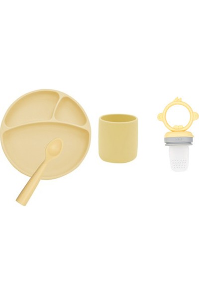 Oioi Mega Set Silikon Püre+Silikon Tabak+Silikon Bardak+ Silikon Kaşık