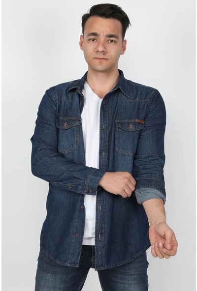 Balins Kot Gömlek Koyu Mavi