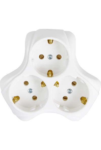 Konza 3'lü Topraklı Papatya Golyat Üçlü Priz Çoğaltıcı