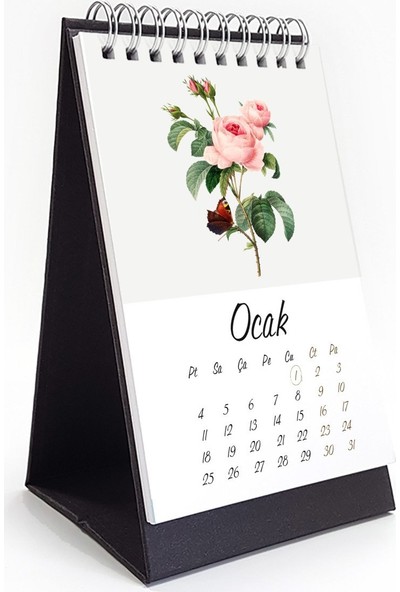 Bi'aldım Vintage Çiçekli Masa Takvimi Bi'aldım Vintage Çiçekli Masa Takvimi