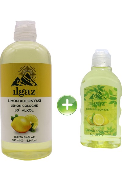 Ilgaz Limon Kolonyası 500 ml + 225 ml Ikili 80 Derece Kolonya Eau De Cologne