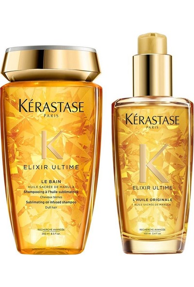 Kerastase Elixir Ultime Le Bain Şampuan 250 ml + L'huile Originale Bakım Yağı 100ML Kerastase Elixir Ultime Le Bain Şampuan 250 ml + L'huile Originale Bakım Yağı 100ML