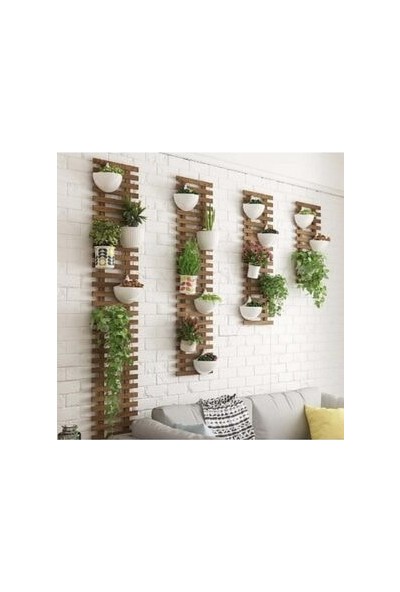 Ahşap Atölyem Ahsap Çiçeklik 4 Lü Set Çiçek Standı Saksılık