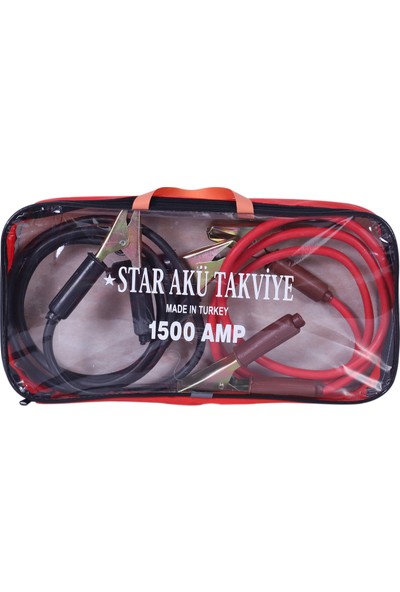 Star Çantalı Akü Takviye Kablosu 1500 Amper 2 Metre Star Çantalı Akü Takviye Kablosu 1500 Amper 2 Metre