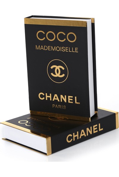 Yedi Home&Decor Dekoratif Kitap Kutu Coco Chanel Siyah Altın Yedi Home&Decor Dekoratif Kitap Kutu Coco Chanel Siyah Altın