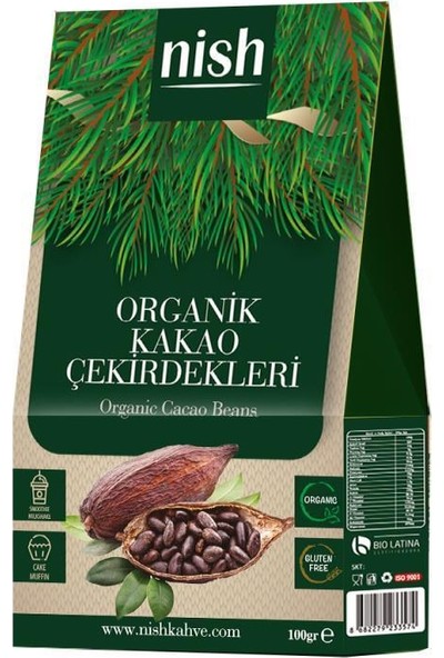 Nish Organik Kakao Taneleri 100 gr Nish Organik Kakao Taneleri 100 gr