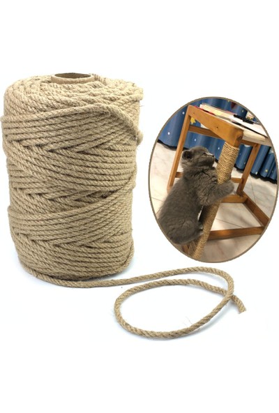 Alfa Kedi Tırmalama Ipi Sisal Halat 4 mm x 10 M Alfa Kedi Tırmalama Ipi Sisal Halat 4 mm x 10 M
