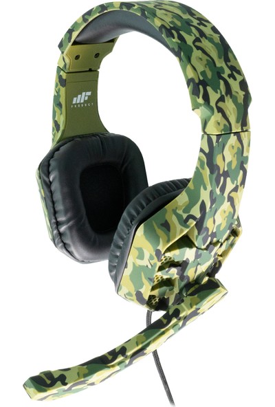 MF Product Strike 0541 Kablolu Kulak Üstü Kamuflajlı Oyuncu Kulaklığı Yeşil
