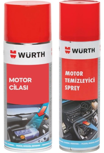 Würth Motor Temizleyici Sprey 500 ml + Würth Koruma Cilası 400 ml