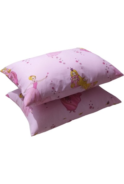 Taç Barbie Yastık Kılıfı 2'li Paket %100 Pamuklu