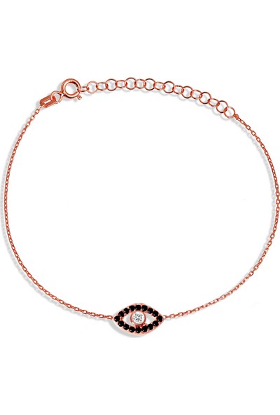 Argentum Concept Siyah Taşlı Gümüş Göz Bileklik B047901
