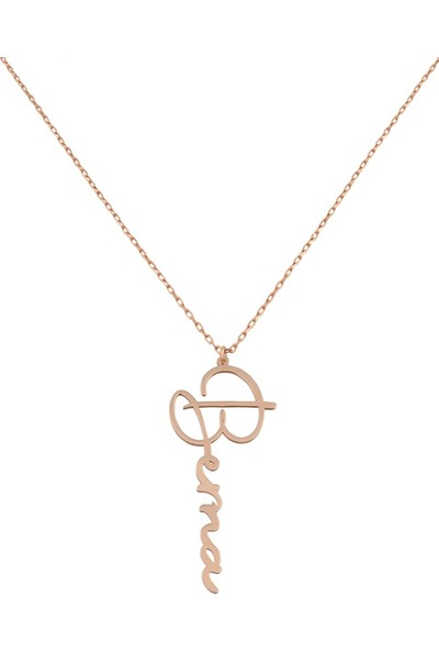 Perla Jewelry Dikey İsimli İmzalı Kolye