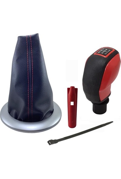 Vtskörük Megane 2 Vites Körüğü+Spor Topuz Kırmızı Dikiş+Spor Topuz Kırmızı Cam Kapak